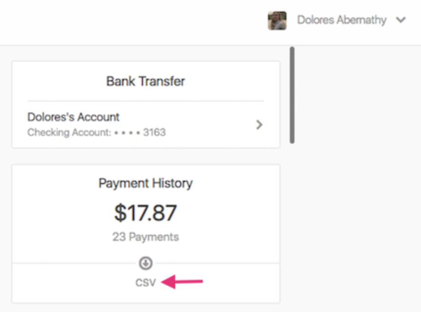 How can I export payments data to a CSV?